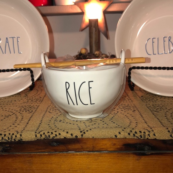 Rae Dunn | Dining | Rae Dunn Rice Small Rice Bowl With Chopsticks ...